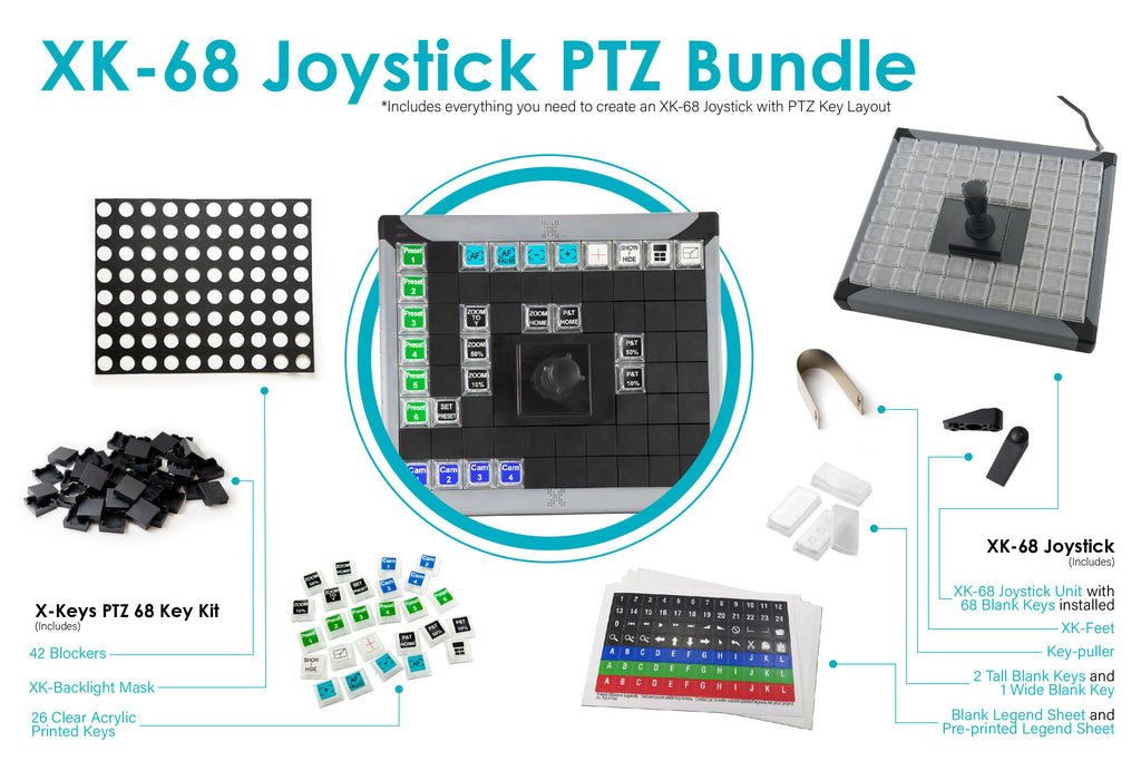 X-Keys XK-68 Joystick with PTZ Keys Bundle – X-keys-UK (Keyboard ...