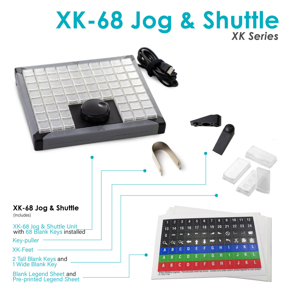 X Keys Xk 68 Key Programmable Keypad With Jog And Shuttle X Keys Uk