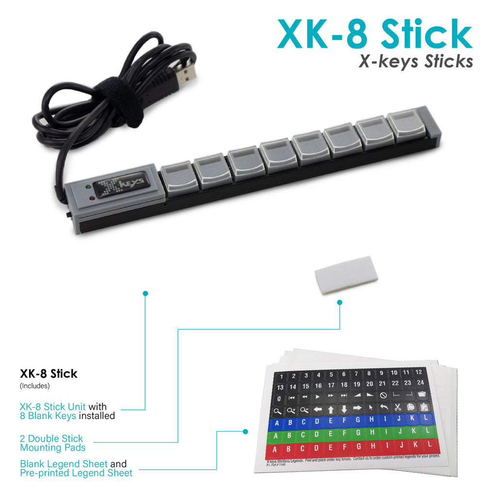 X-keys XK-8 Key Programmable Stick – X-keys-UK (Keyboard Specialists LTD)