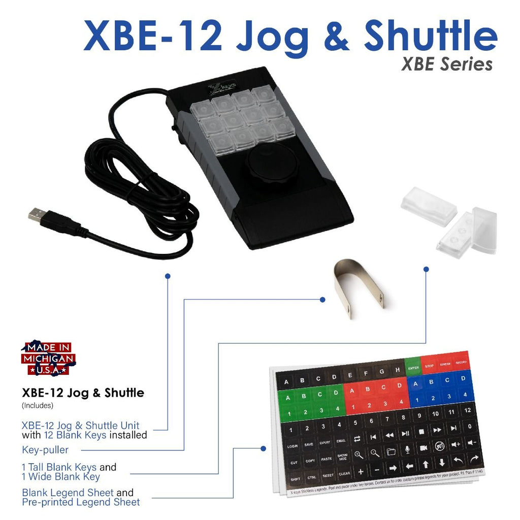 X-keys XBE-12 Jog Shuttle and Programmable Keypad – X-keys-UK (Keyboard ...