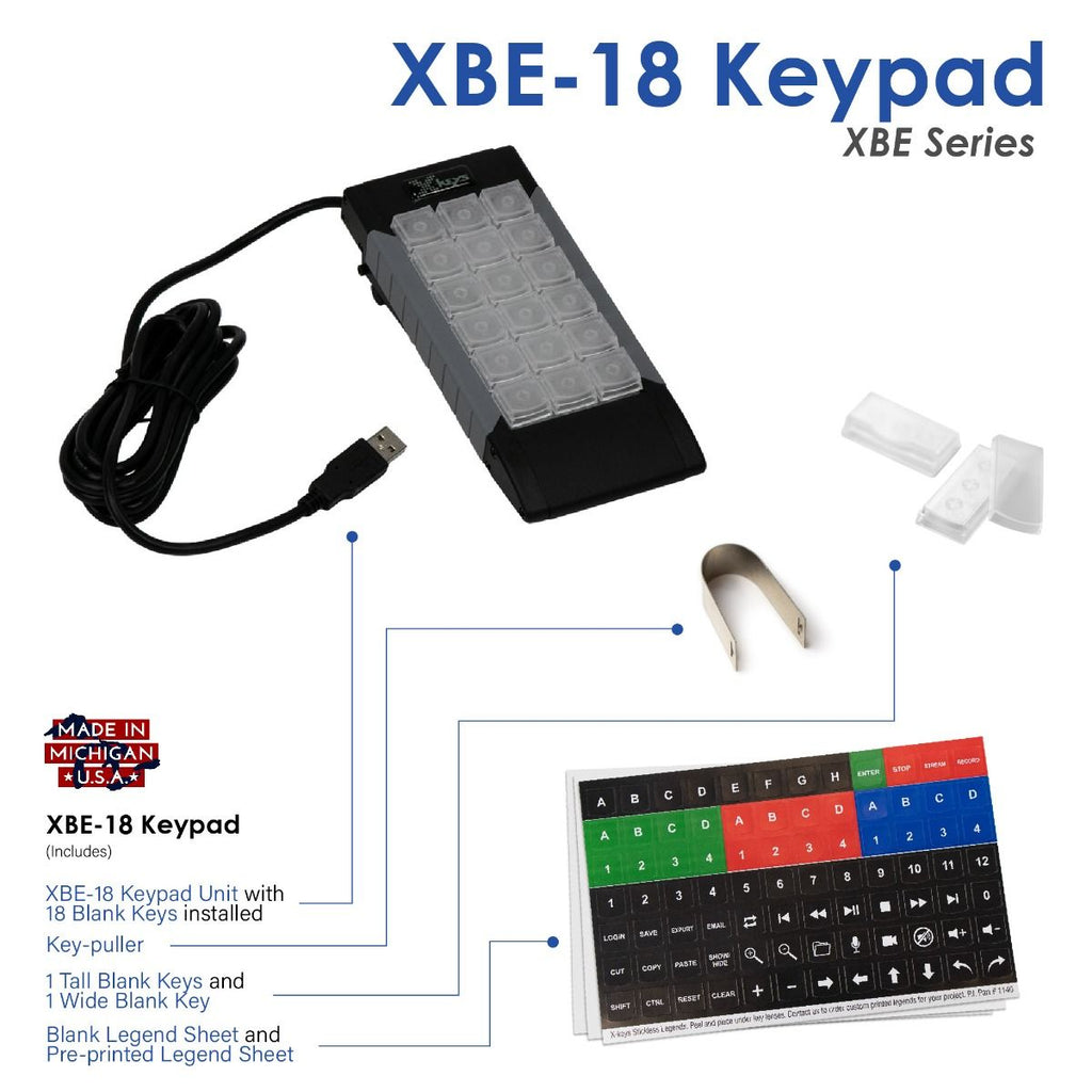 X-keys XBE-18 Programmable Keypad – X-keys-UK (Keyboard Specialists LTD)