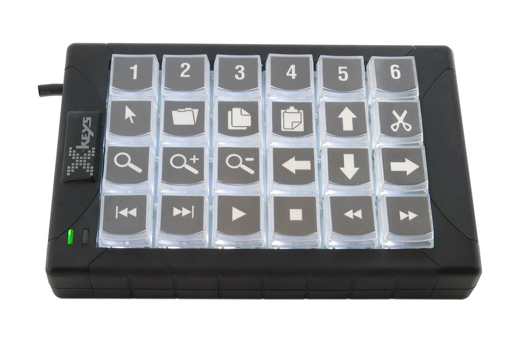 X-keys XK-24 Black & White Keypad – X-keys-UK (Keyboard Specialists LTD)