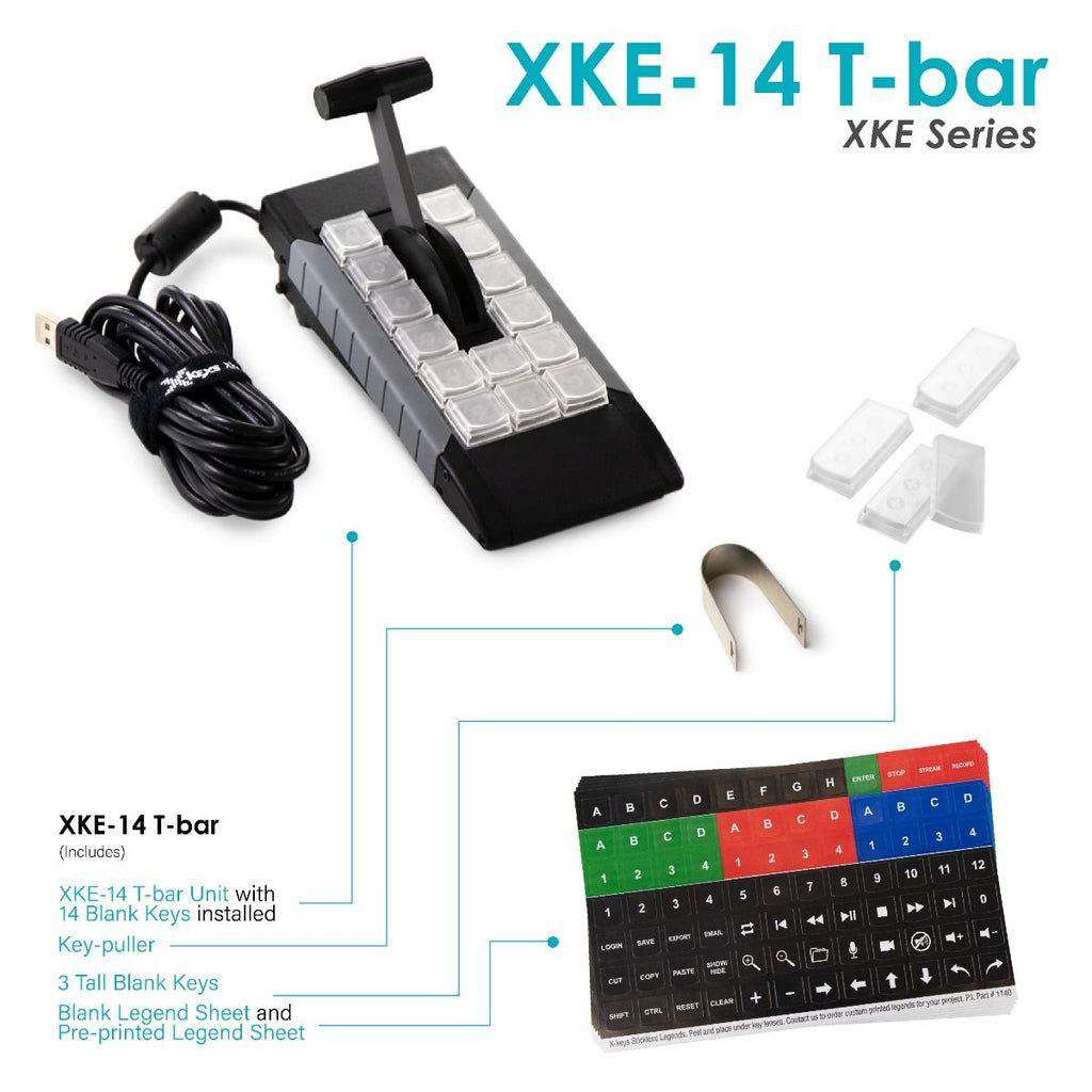 X-keys XBE-14 T-bar and Programmable Keypad – X-keys-UK (Keyboard ...
